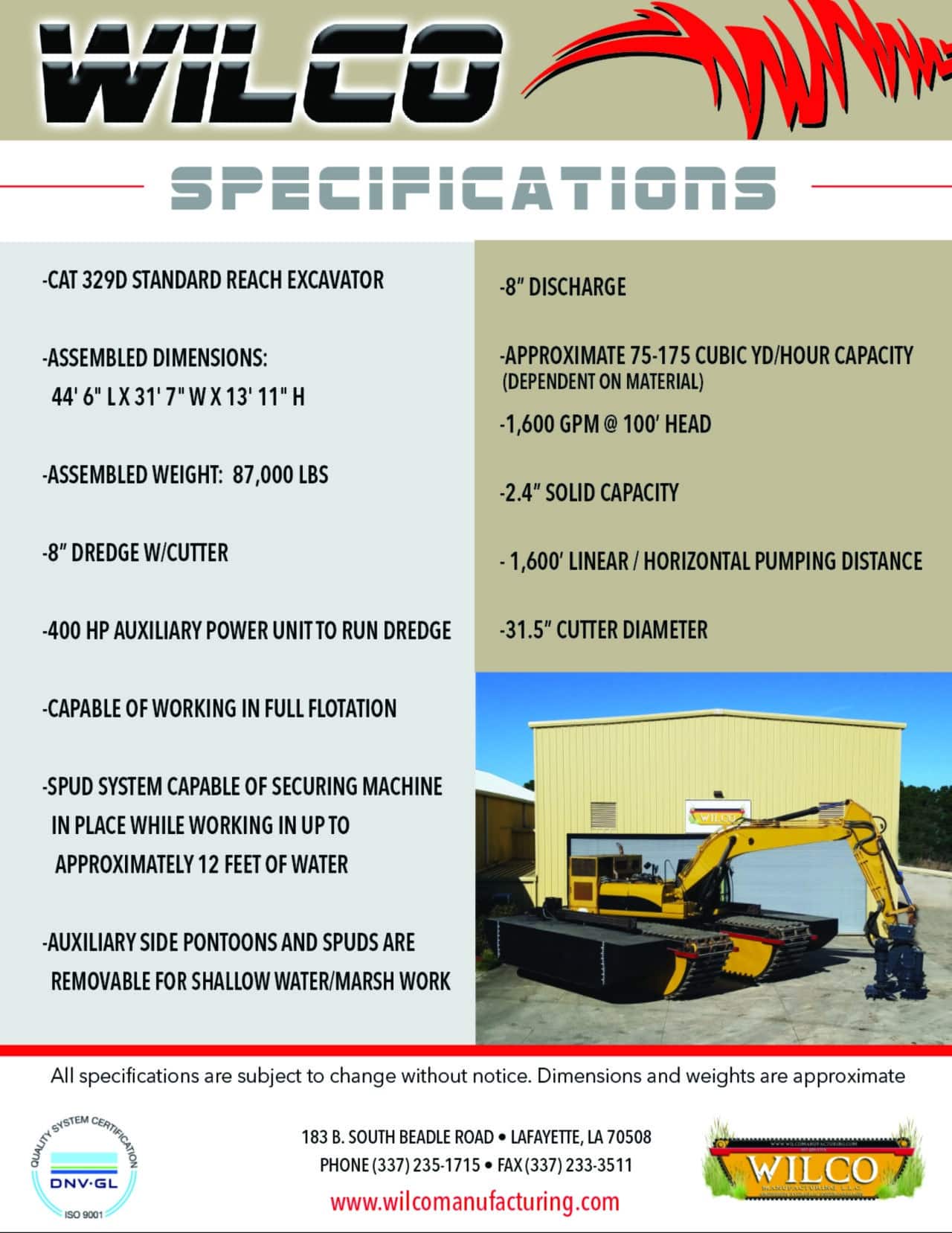Amphibious Dredge Unit | Wilco Manufacturing, LLC